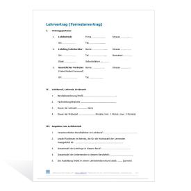 Muster Lehrvertrag