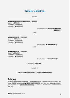 Muster Erbteilungsvertrag | WEKA Schweiz